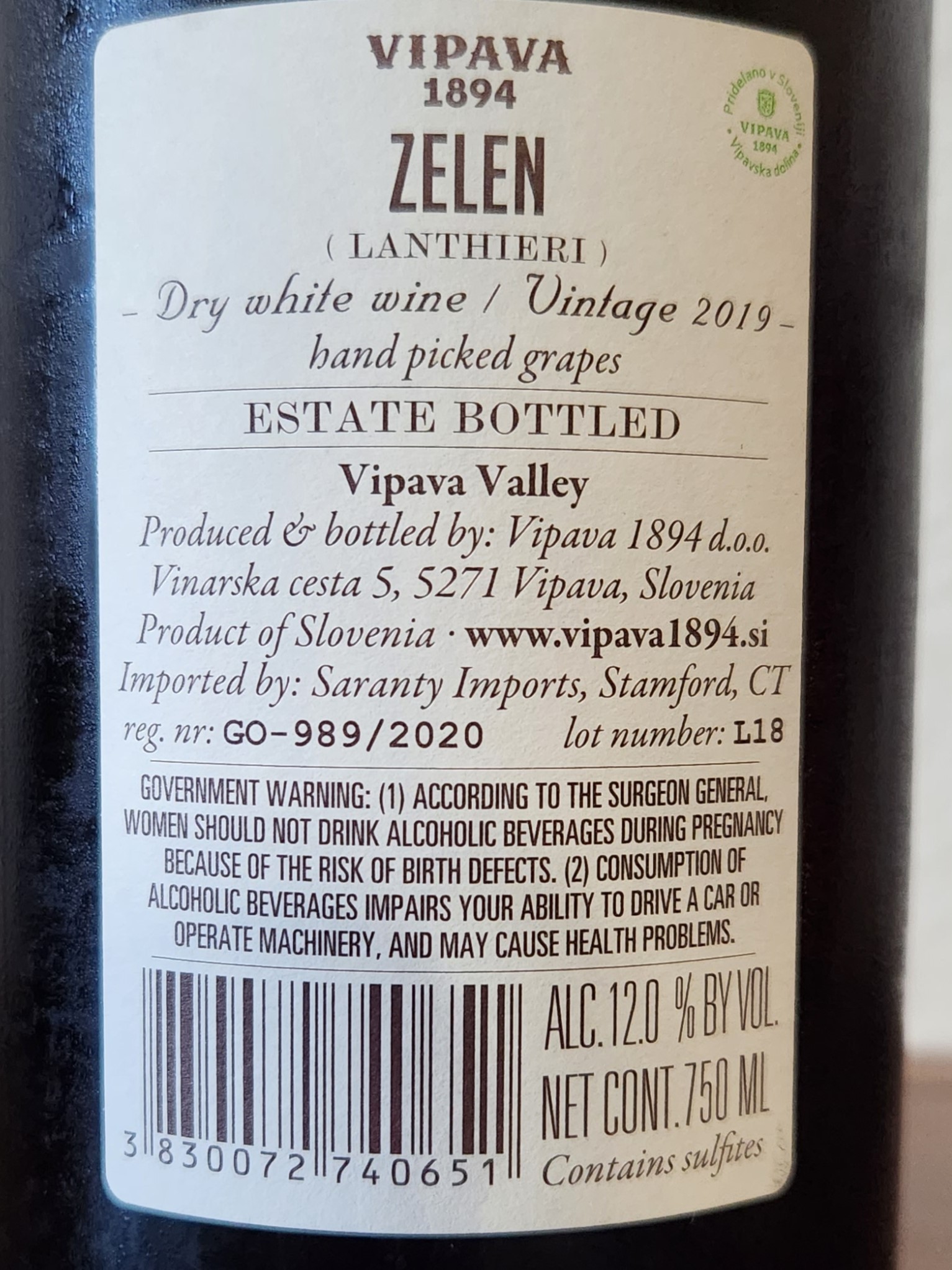 Vipava 1894 - Zelen Lanthieri